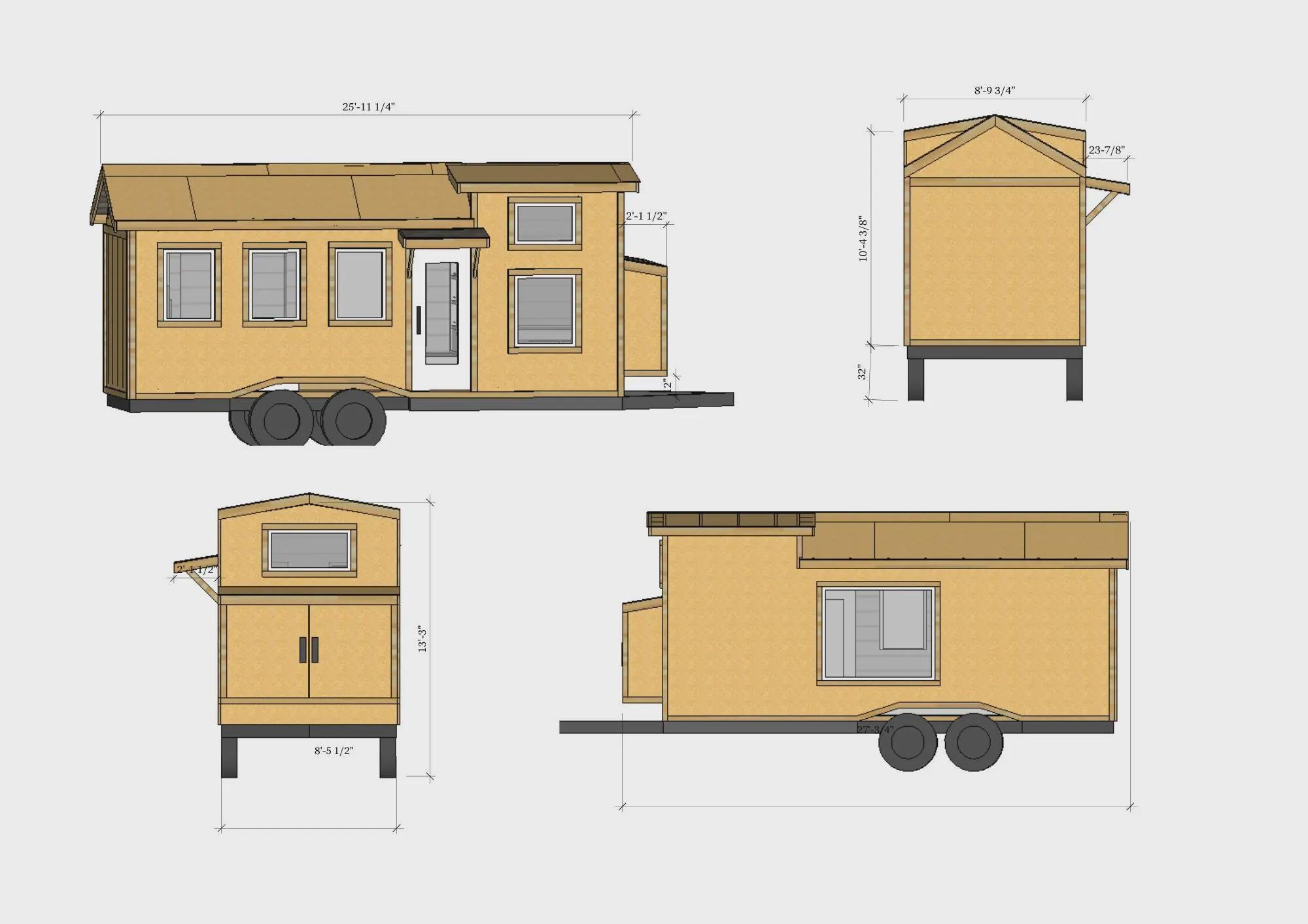 Quartz Tiny House DIY Plan – Wooden House PDF Blueprint | Build Your ...