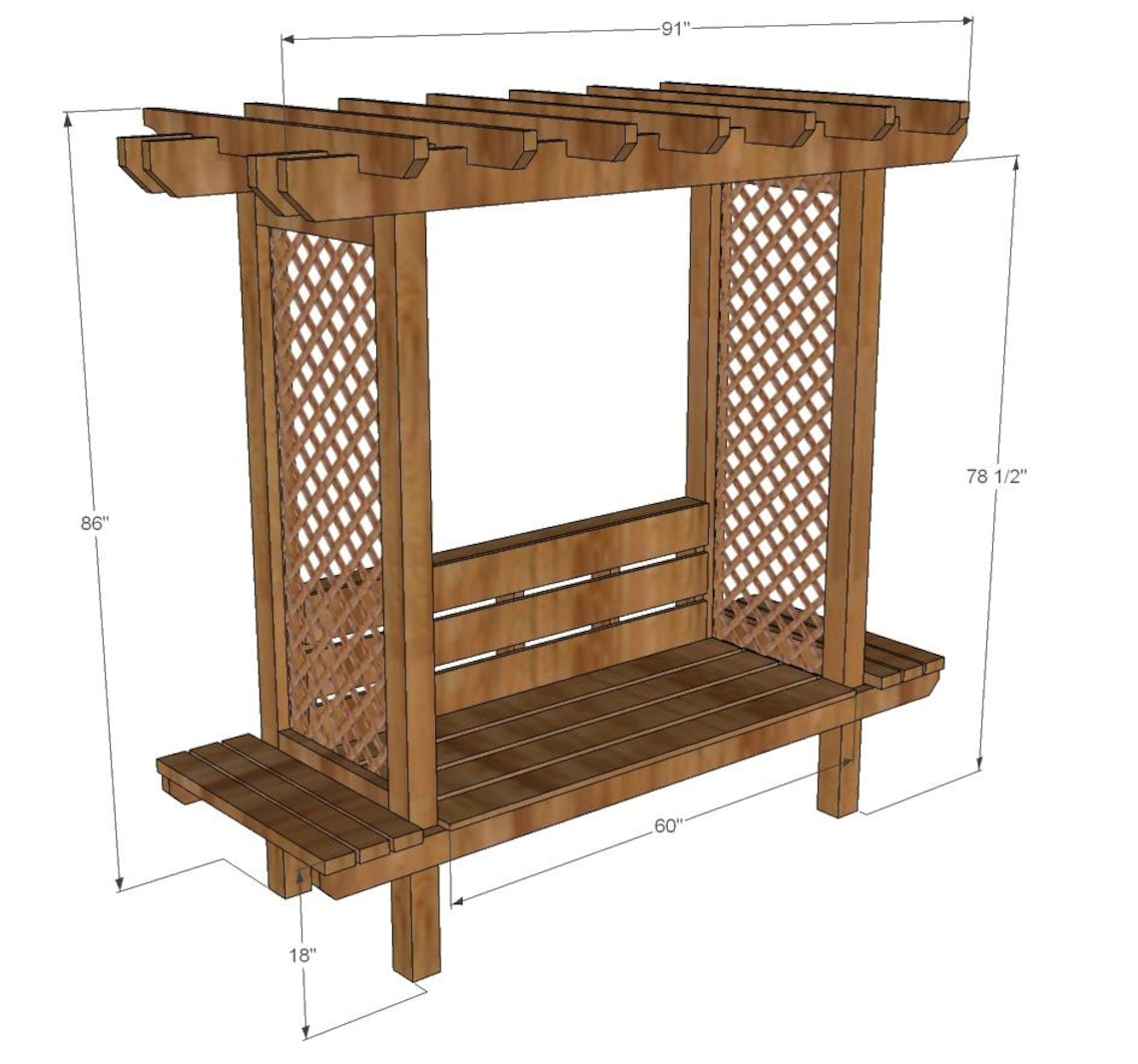 Outdoor Bench With Arbor – DIY Garden Seating Plan With Pergola-style ...