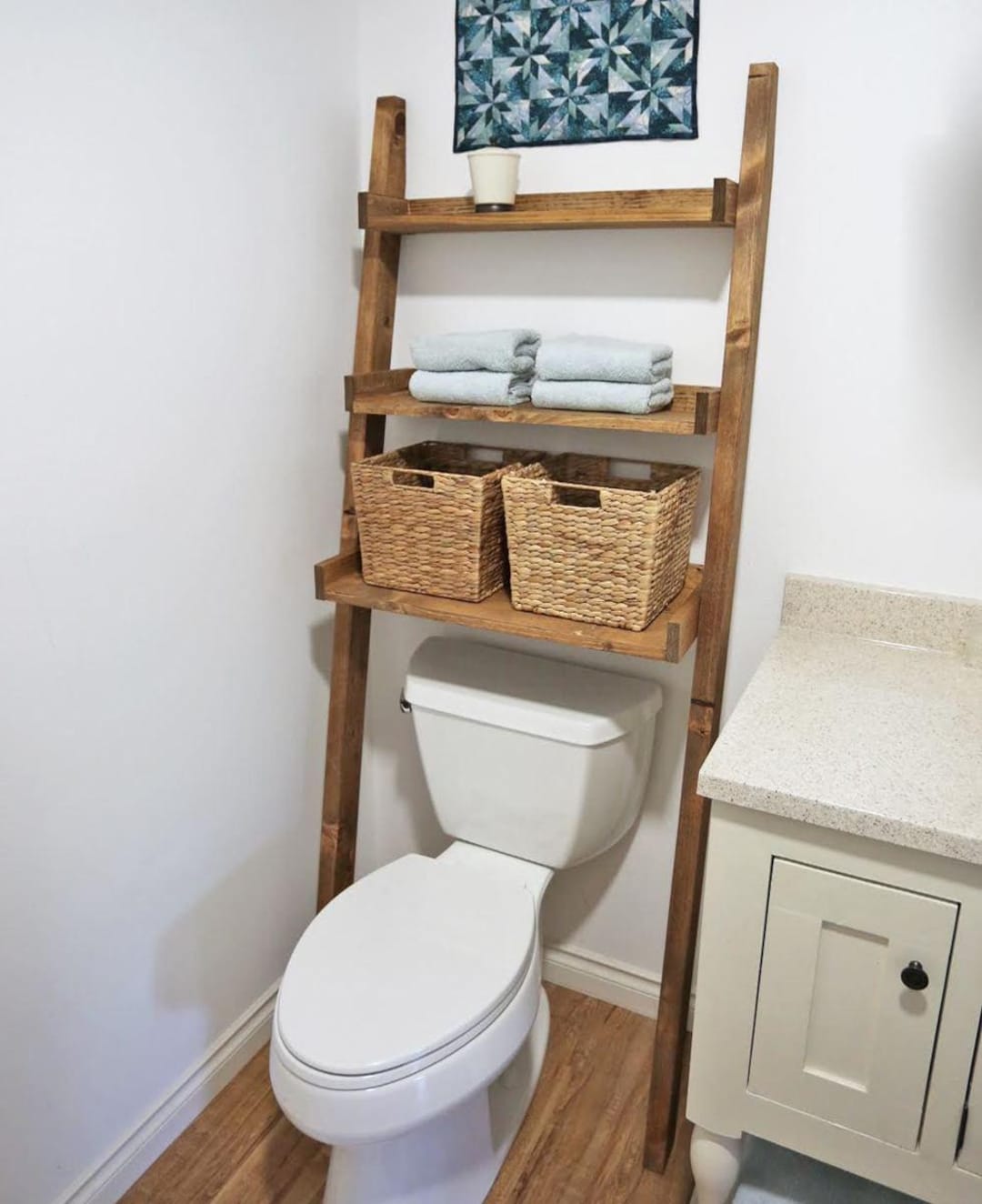 Over the Toilet Storage – PDF Woodworking Plan for DIY Leaning Bathroom ...