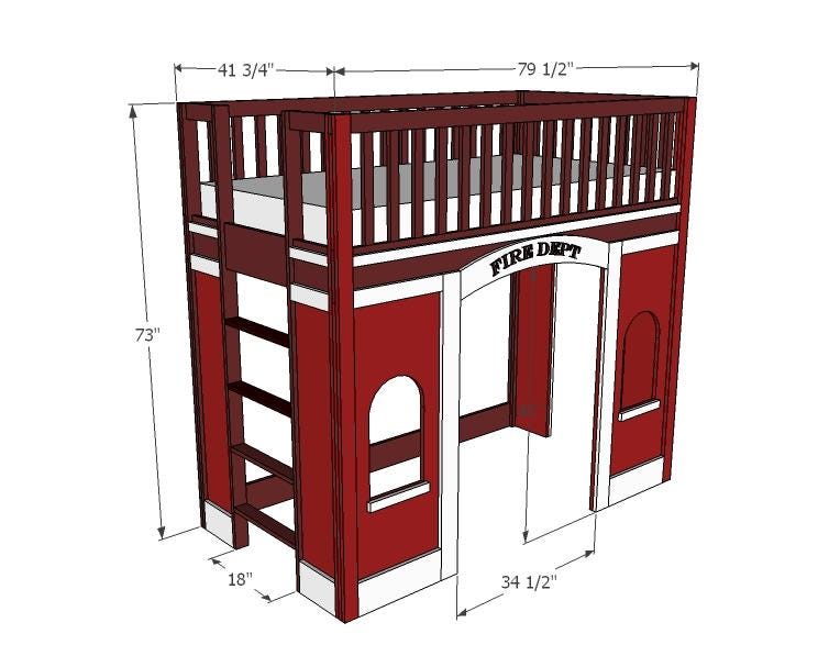 Build a Fun and Functional Fire Station Loft Bed – DIY Plans for Kids ...
