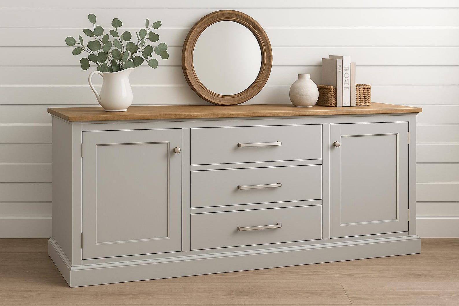 Extra Long Buffet Cabinet Woodworking Plans: DIY Storage Solution ...