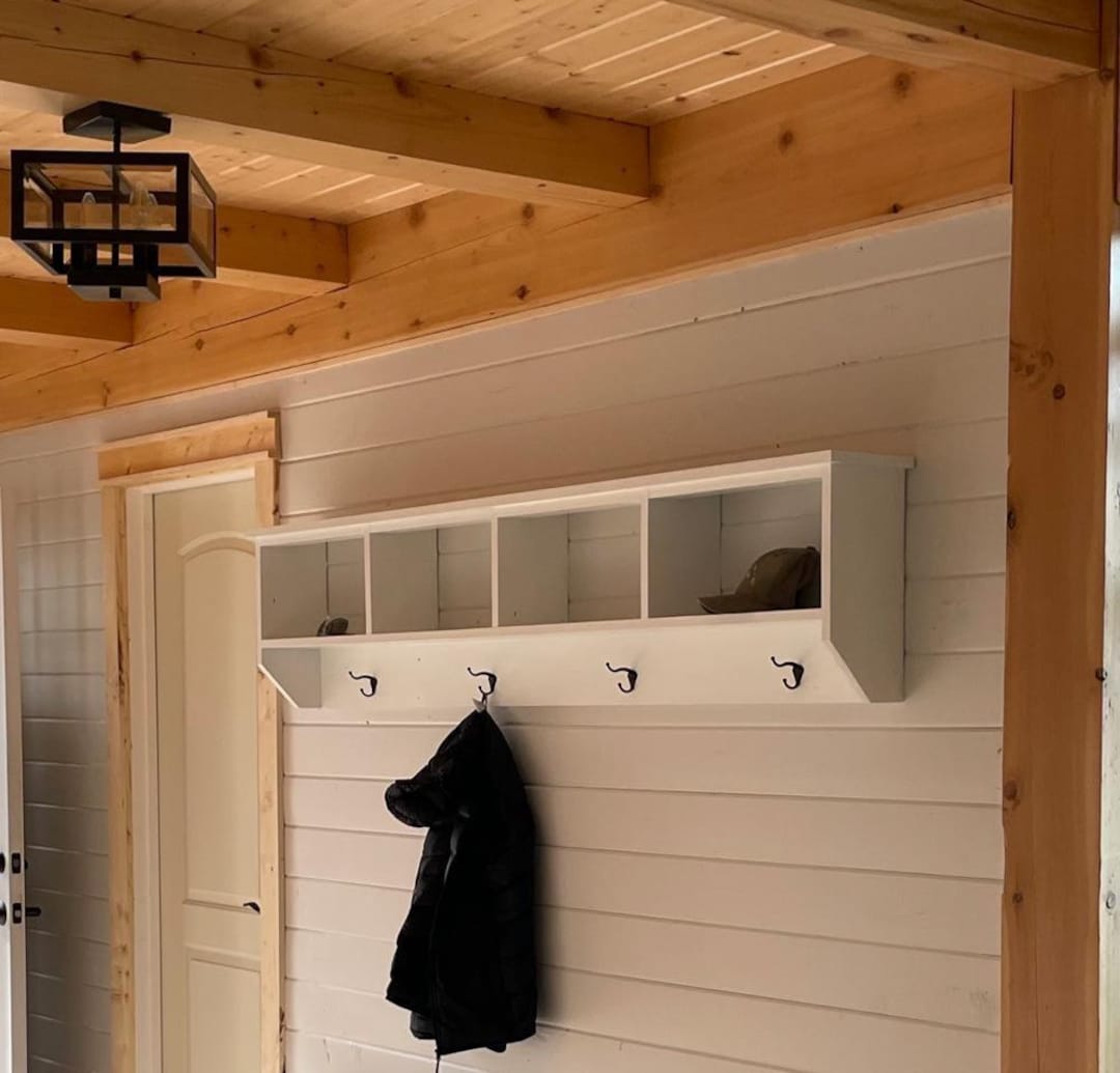Entryway Shelf With Hooks: DIY Woodworking Plan (PDF Downloadable ...