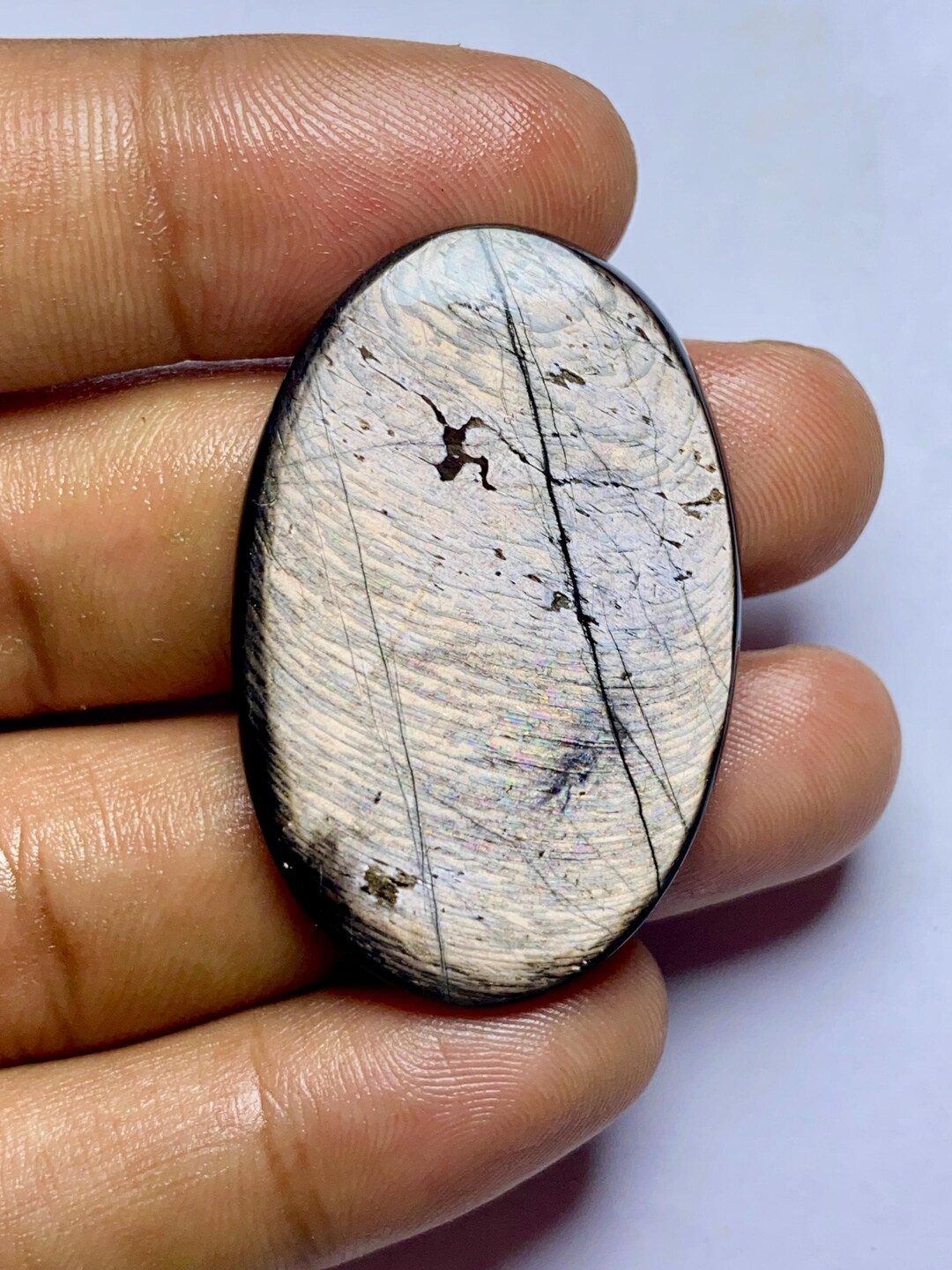 Natural Hypersthene Cabochon: Oval Gemstone (40x25x4mm, 57cts - Etsy