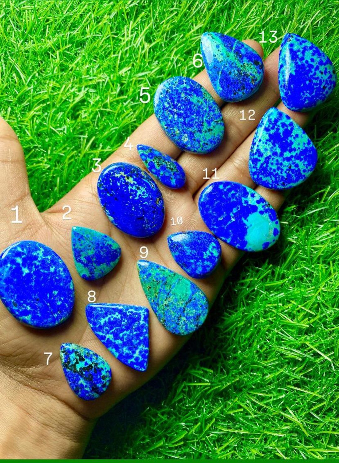 Bluebird Azurite Cabochon: Natural Gemstone for Jewelry Making . - Etsy