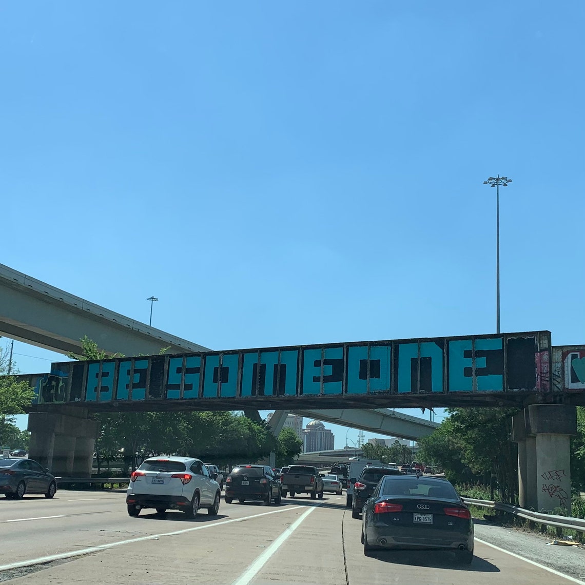 BE SOMEONE Downtown Houston Graffiti Sticker - Etsy
