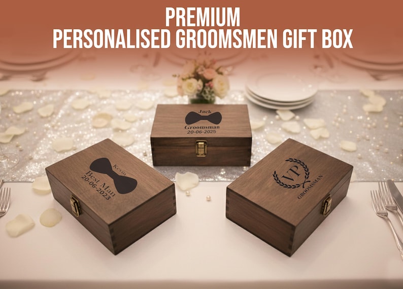 Personalised Wooden Gift Box | Custom Engraved Keepsake Box | Groomsmen ...