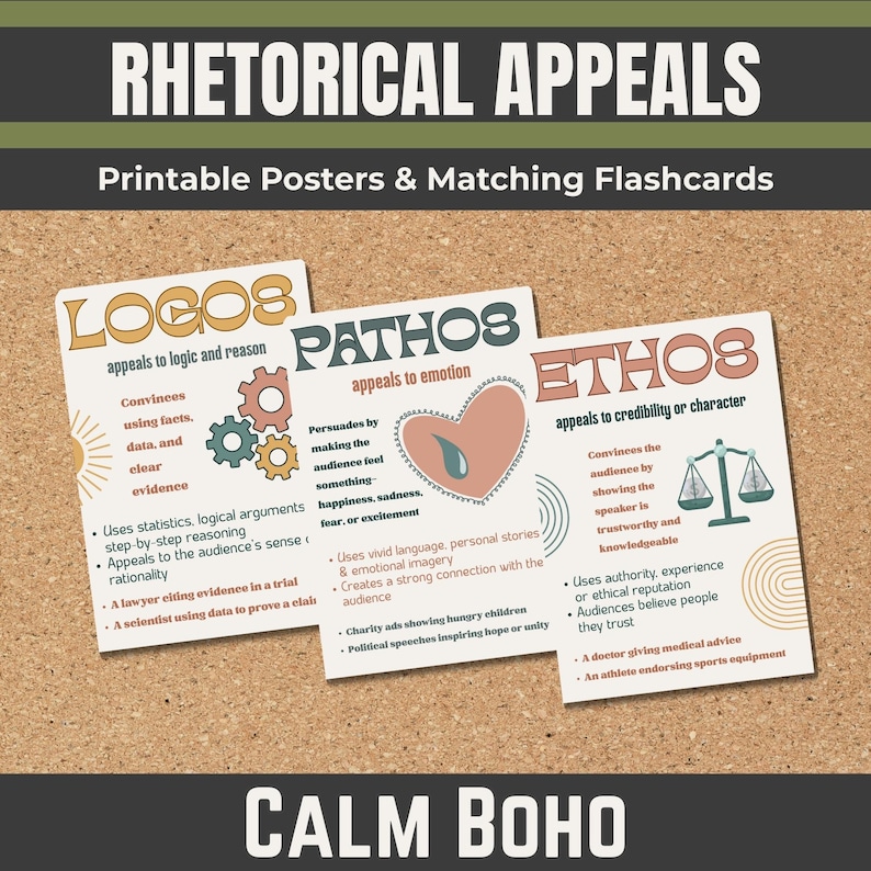 Rhetorical Appeals Classroom Posters & Flashcards | Student Writing ...