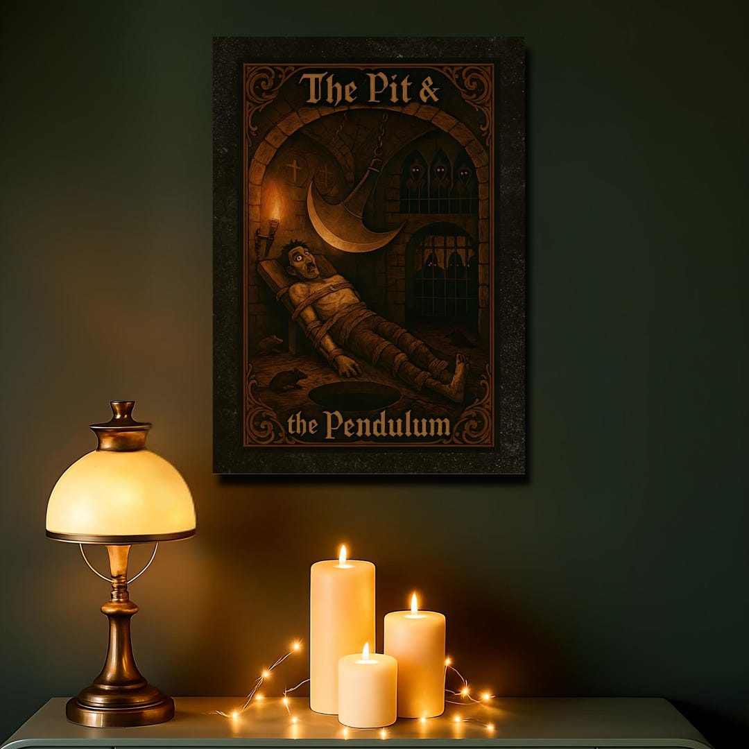 The Pit and the Pendulum Poster – Edgar Allan Poe Gothic Wall Art Print ...