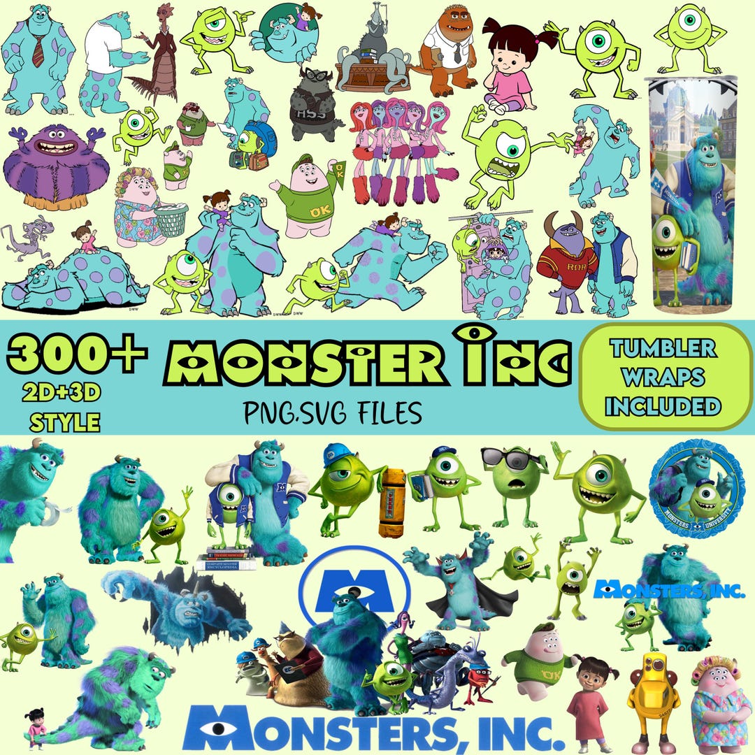 Monsters Inc PNG, Monsters Clipart Bundle, Monsters Inc SVG PNG Instant ...