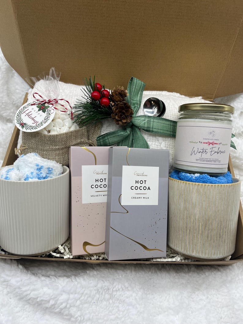 Holiday Gift Set for Two, Cozy Hygge Gift Box, Couples Gift, Ready to ...