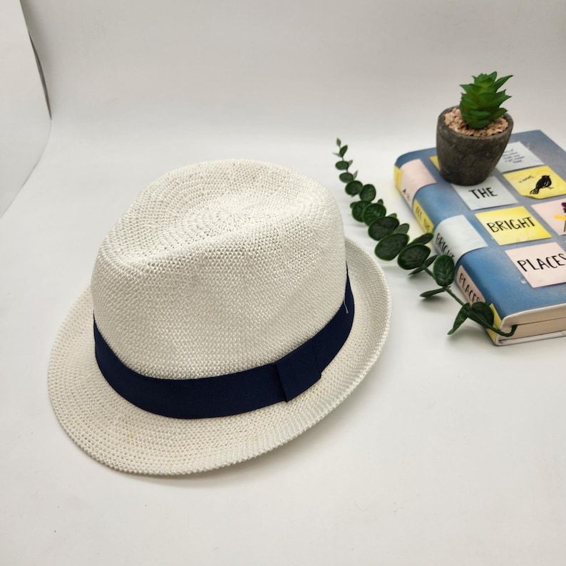 Kids Natural Straw Fedora: Lightweight Beach Sun Hat - Etsy