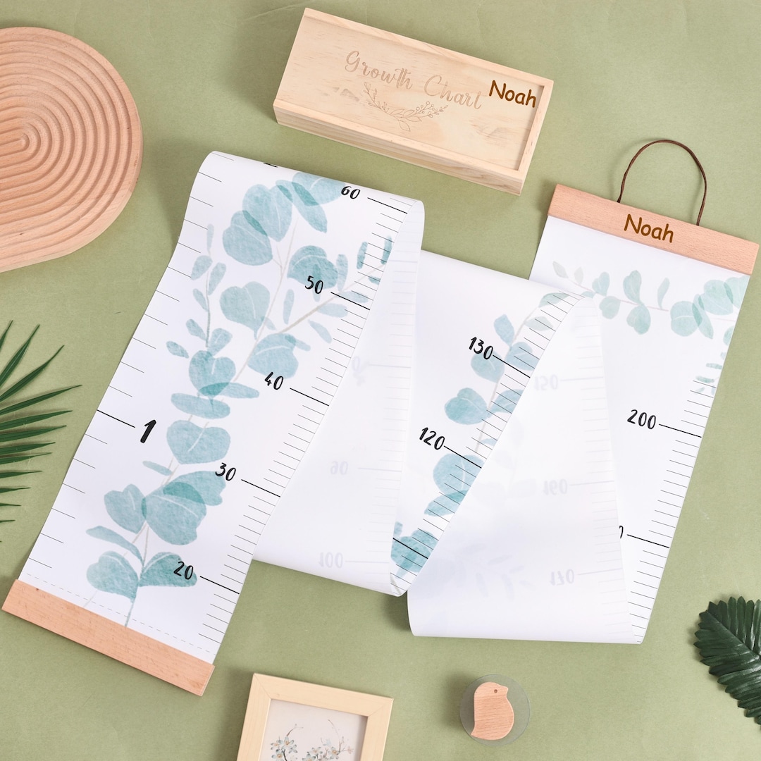 Personalized Growth Chart for Baby Custom Canvas Height Ruler With Box ...