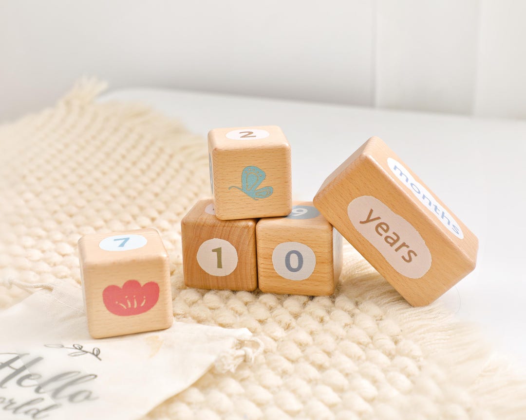 Custom Milestone Cube Set,personalized Wooden Photo Milestone Cubes for ...