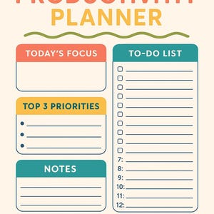 Daily Productivity Planner | Printable PDF | Focus, Priorities ...