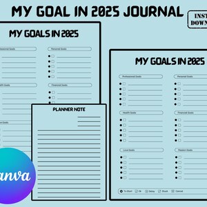 2025 Yearly Goals Planner Printable| Minimal 2025 Goal Setting PDF ...