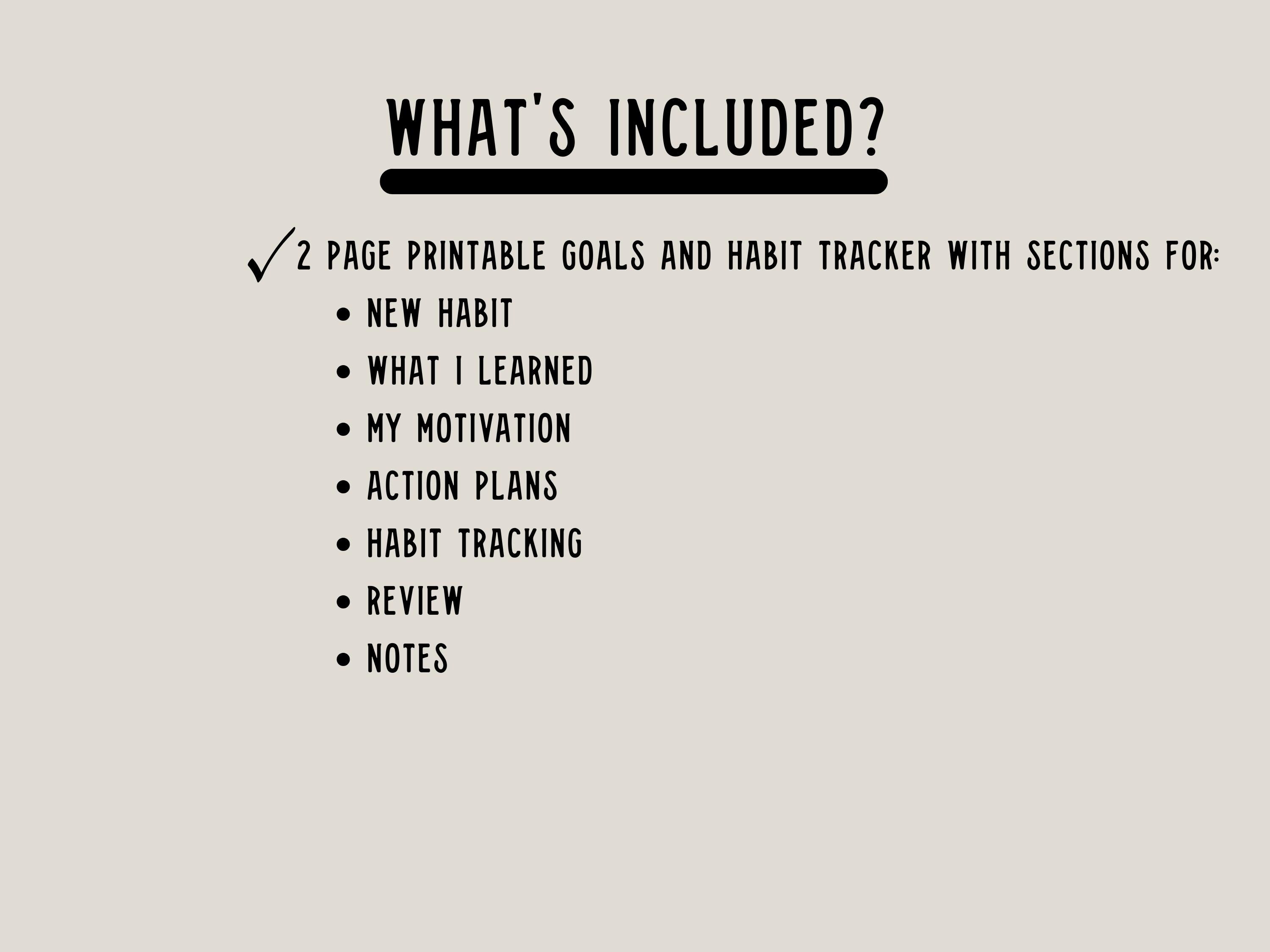 Goal & Habit Tracker Printable | Daily and Monthly Planner PDF ...