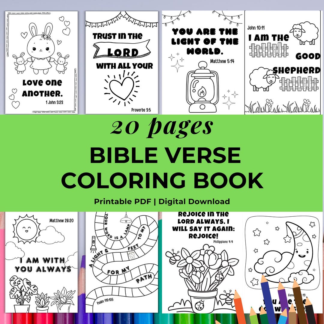 Bible Verse Coloring Pages PDF, Printable Christian Coloring Book ...