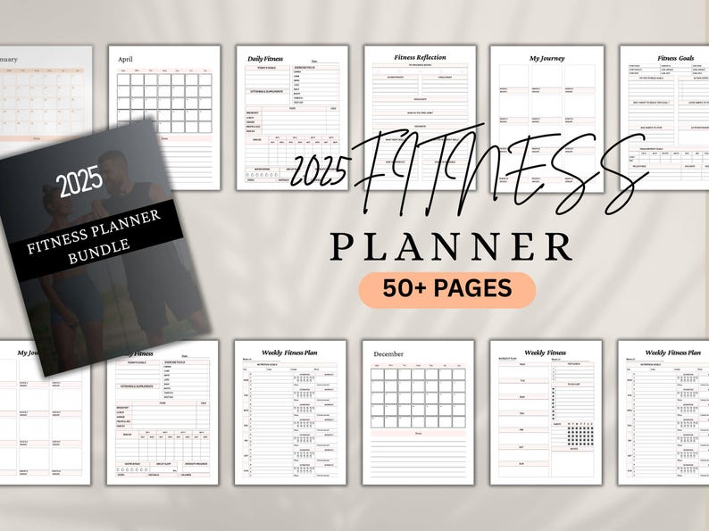 2025 Fitness Planner | Digital Wellness & Workout Tracker PDF for ...