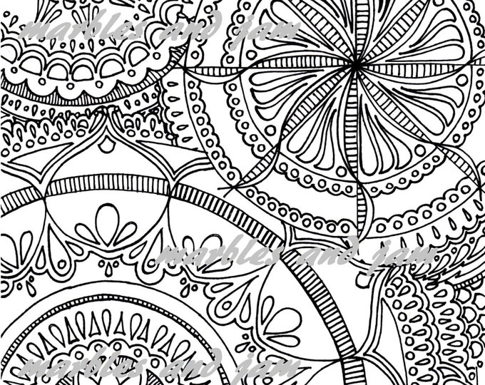 Printable Mandala Adult Coloring Page With Three Overlapping Mandalas ...
