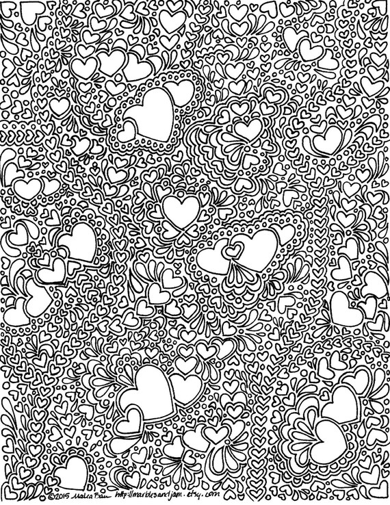 Abstract Heart Coloring Pages