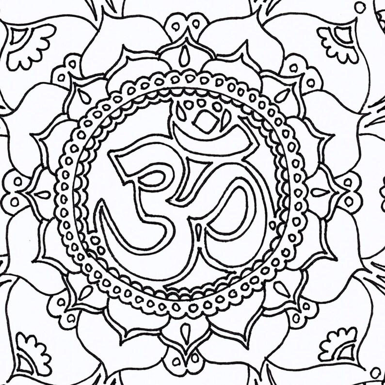 LAST CHANCE: Om Mandala Coloring Page With Abstract and Zendala ...