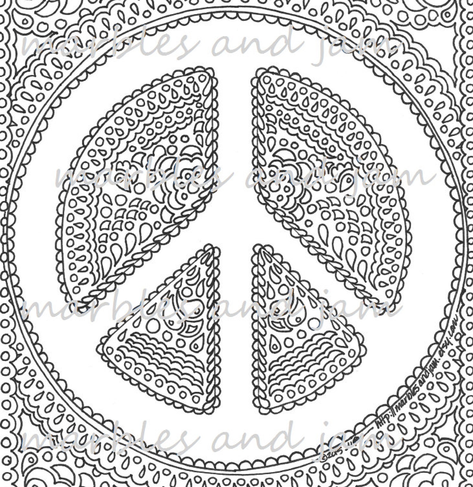 Peace Sign Printable Adult Coloring Page - Etsy UK