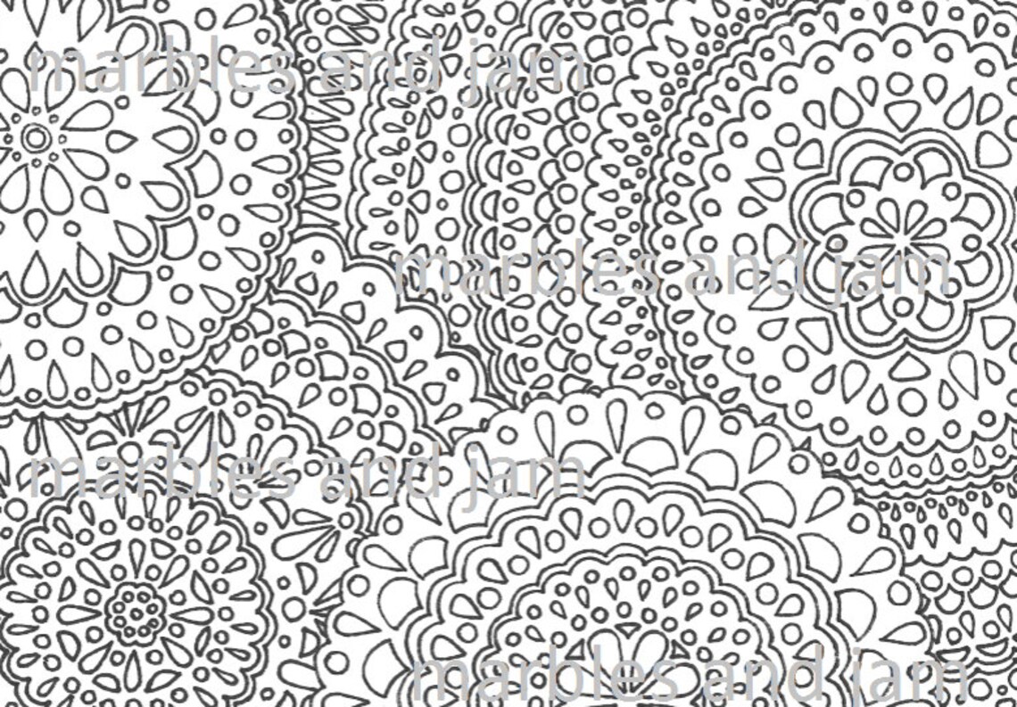 Overlapping Mandala Printable Adulte Coloring Page - Etsy