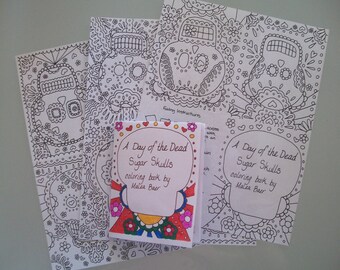 Day of the Dead Sugar Skull Coloring Book Dia De Los Muertos | Etsy