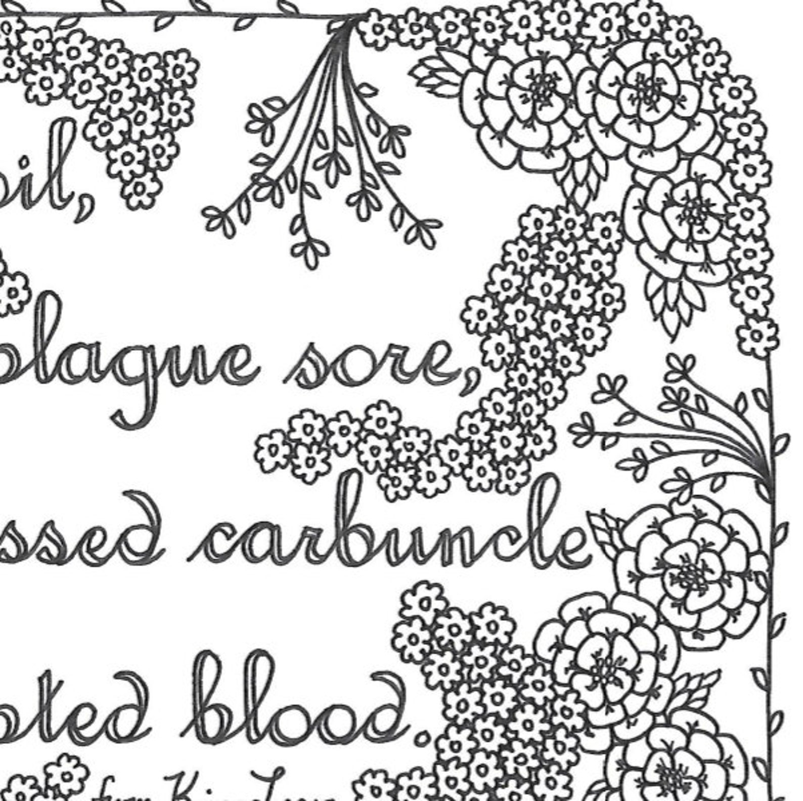 Shakespeare Insults Printable Coloring Page Quote, Thou Art a Boil ...