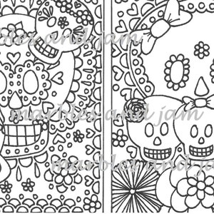 Day of the Dead Sugar Skull Adult Printable Coloring Page, Dia De Los ...