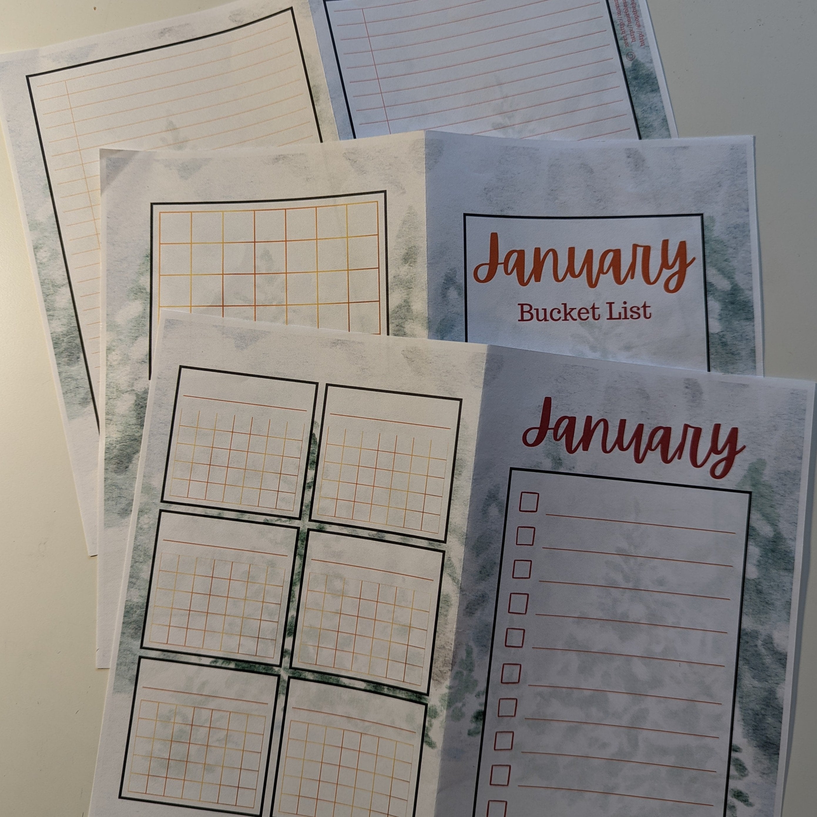 Printable January Planner and Journal Pages, Undated January Calendar ...