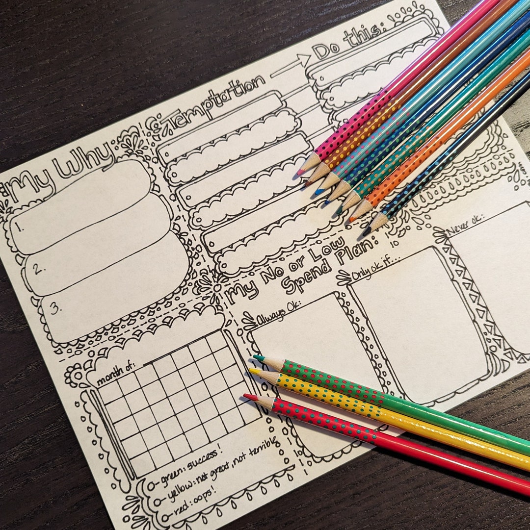 No Spend or Low Spend Tracker and Worksheet Printable, No Spend Habit ...