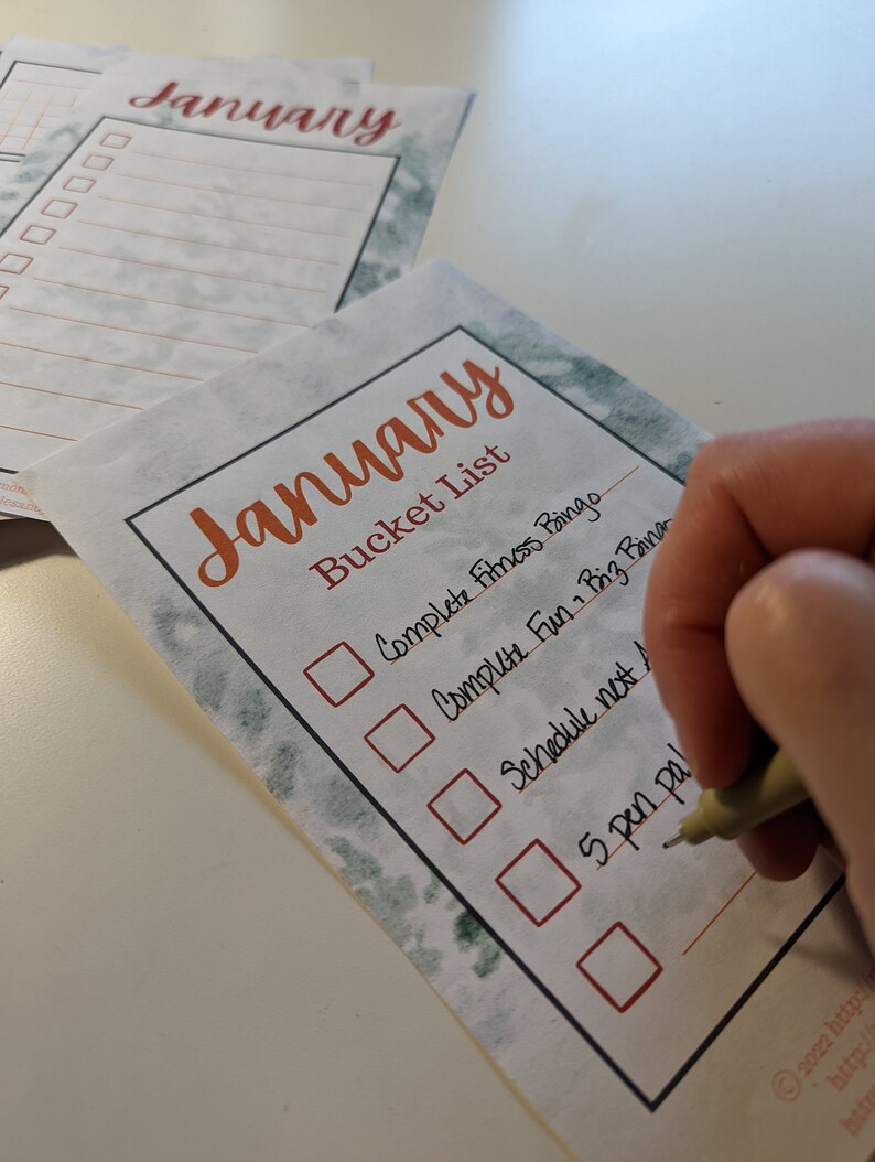 Printable January Planner and Journal Pages, Undated January Calendar ...