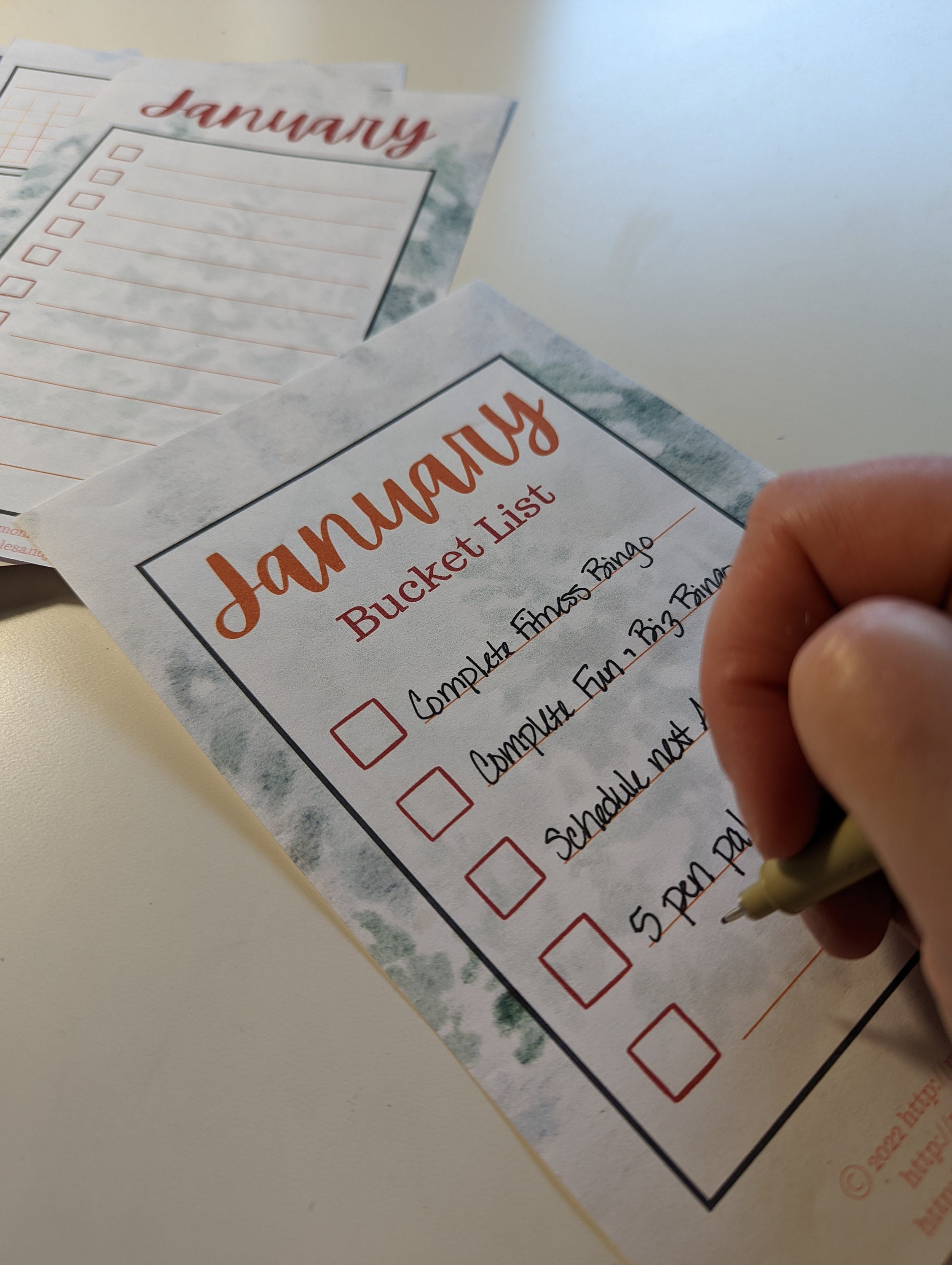 Printable January Planner and Journal Pages, Undated January Calendar ...