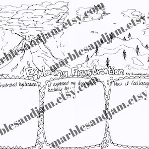 Printable Emotional FRUSTRATION Self Help Coloring Page, Black and ...