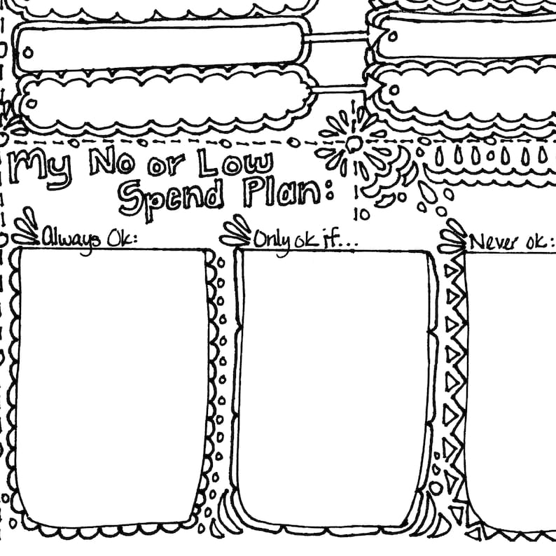 No Spend or Low Spend Tracker and Worksheet Printable, No Spend Habit ...