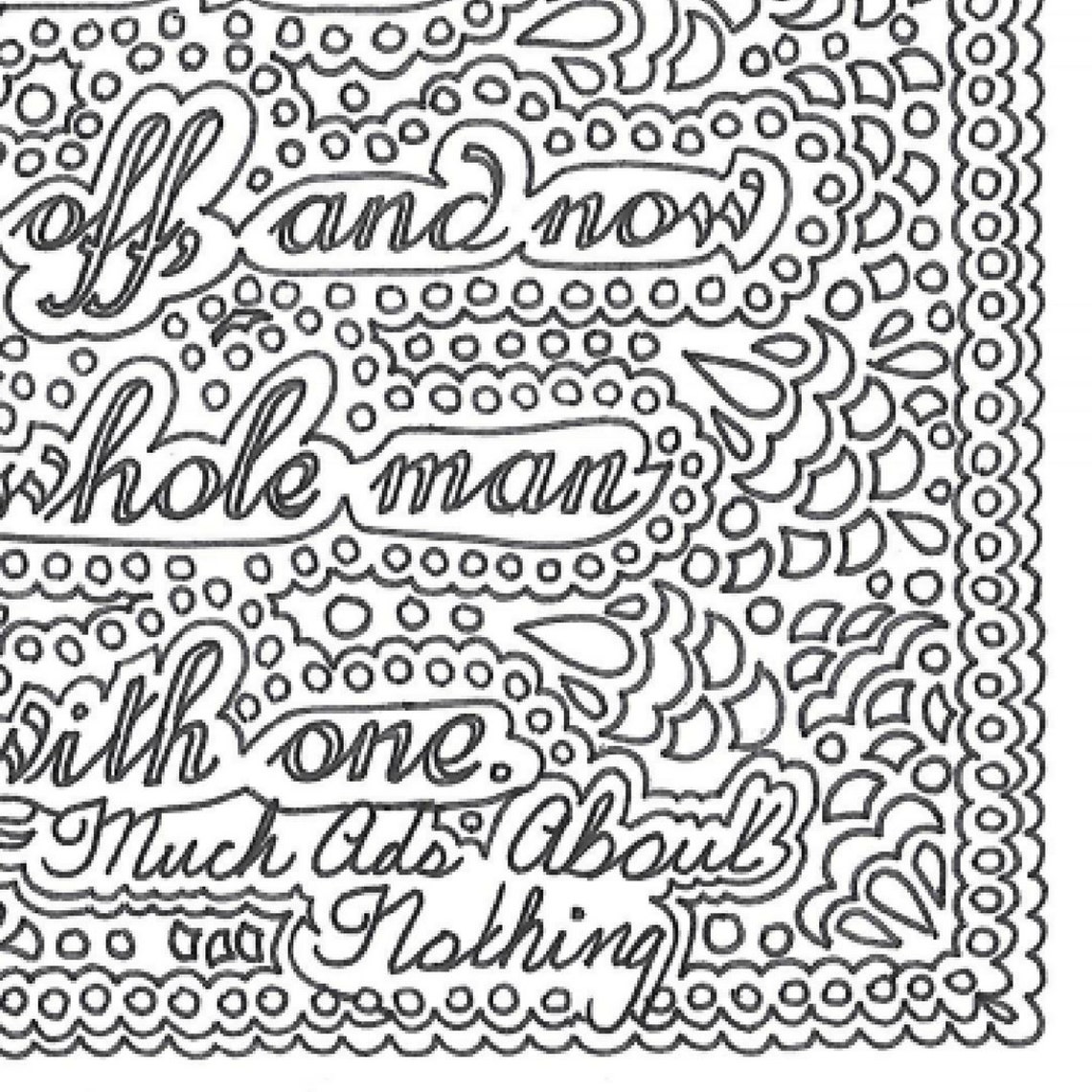 Shakespeare Insults Printable Coloring Page Quote From Much Ado About