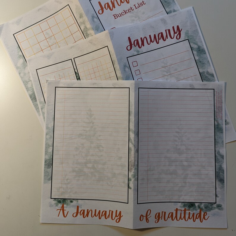 Printable January Planner and Journal Pages, Undated January Calendar ...