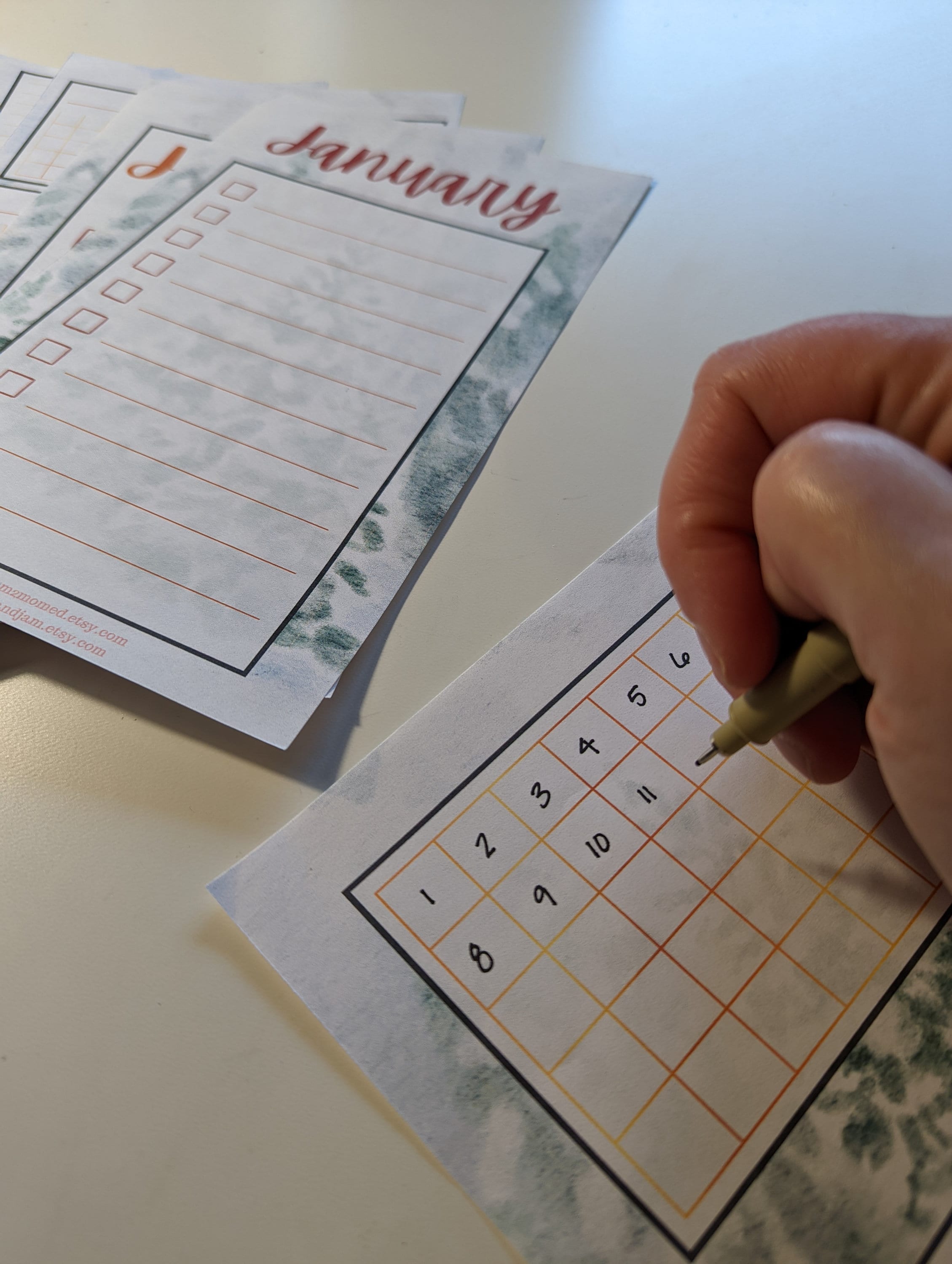 Printable January Planner and Journal Pages, Undated January Calendar ...