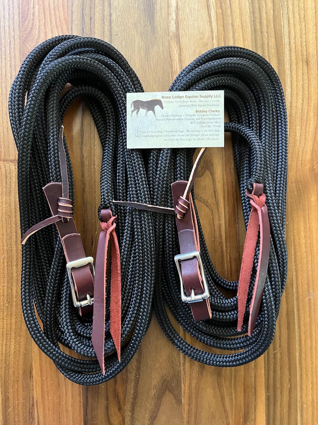 Buckle End 3/8" Thin Line Long Lining / Ground Driving Reins. Yacht ...