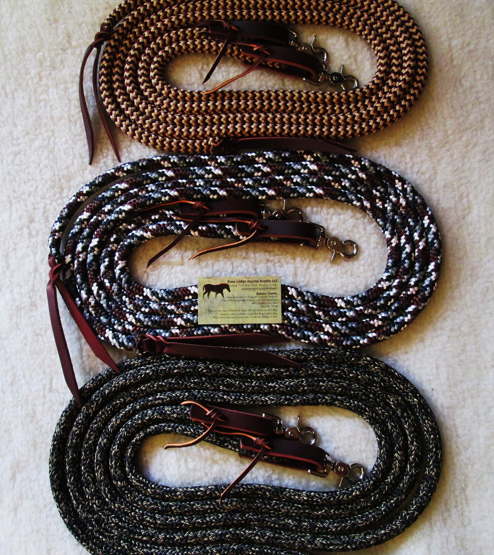 Split or Loop Yacht Rope Reins! Choose Your Color/diameter + Length ...