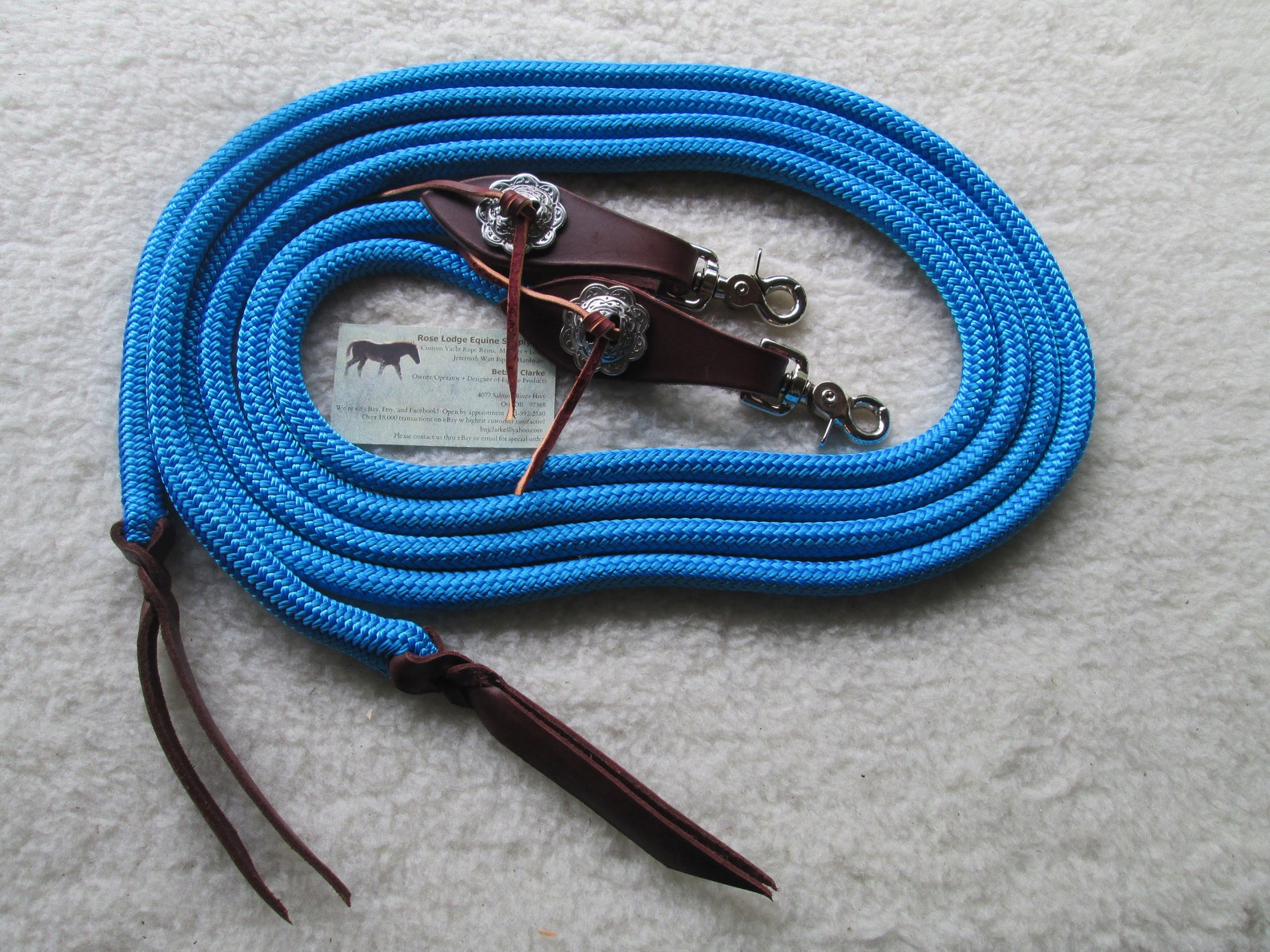 Loop or Split Yacht Reins W J Watt Conchos Flared Water Loops | Etsy