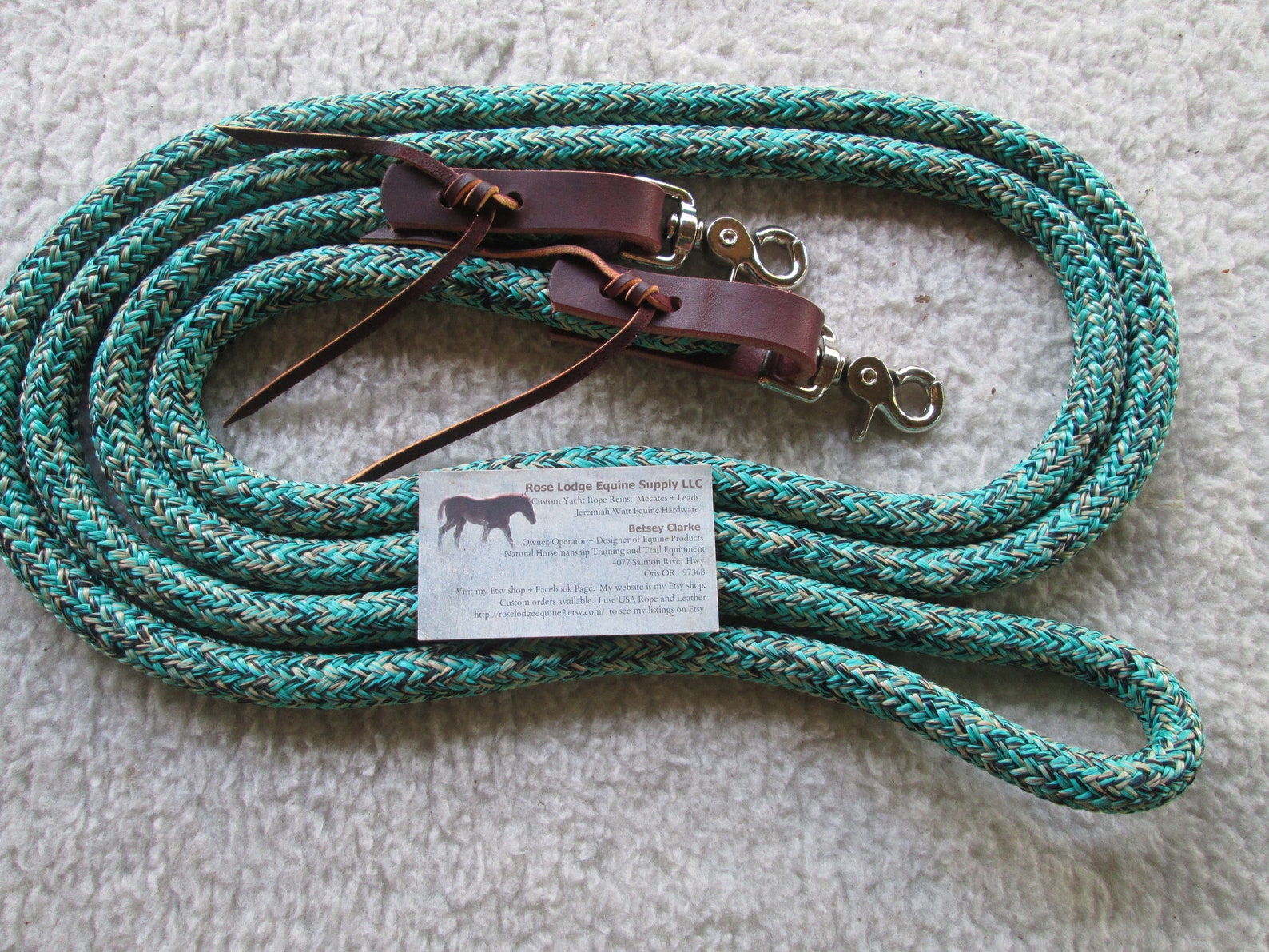 Split or Loop Yacht Rope Reins Choose Your Color/diameter Length Rose ...