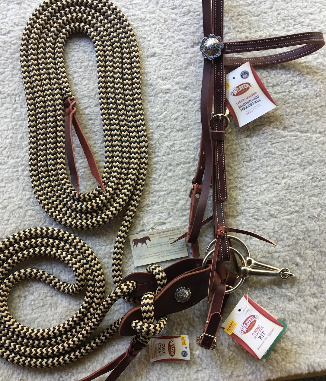 Bridle W 22' Yacht Rope Mecate.. Choose Your Mecate Color! Includes ...