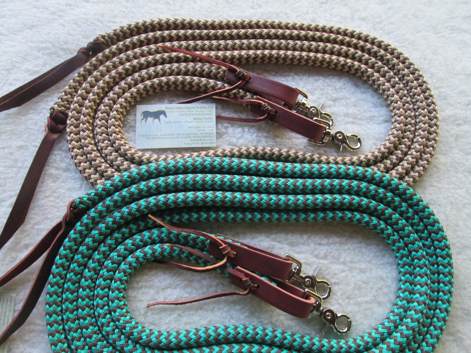 Split or Loop Yacht Rope Reins Choose Your Color/diameter Length Rose ...