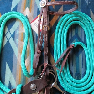 Bridle W 22' Yacht Rope Mecate.. Choose Your Mecate Color! Includes ...