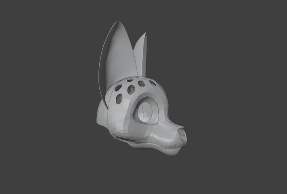 Fursuit Head Base 3D Model - Etsy