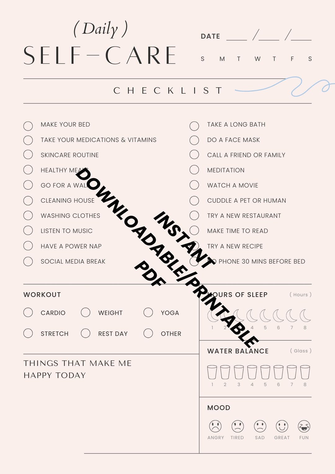 Self-care Daily Planner | Printable Wellness PDF | Mental Health ...