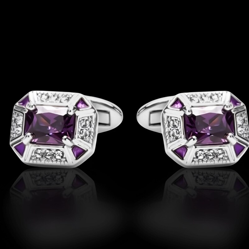 Amethyst Cufflinks - Etsy