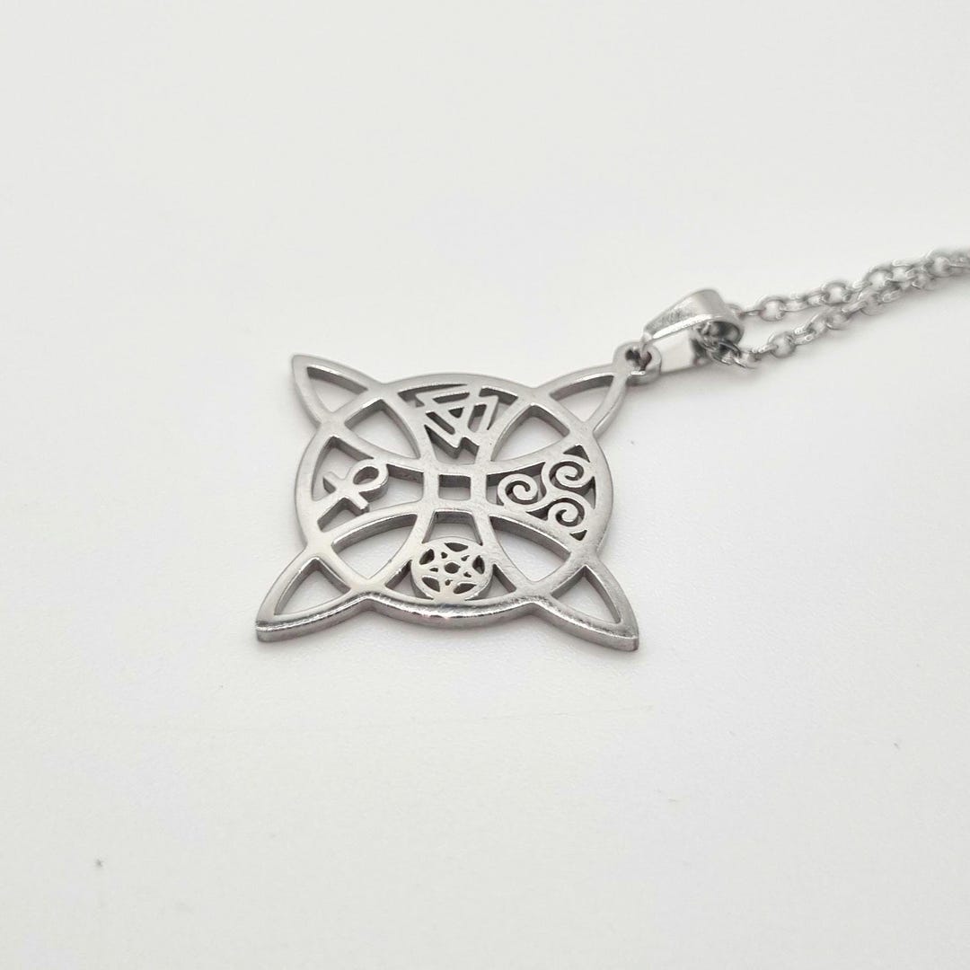 Witch's Knot Necklace: Stainless Steel Celtic Protection Amulet - Etsy